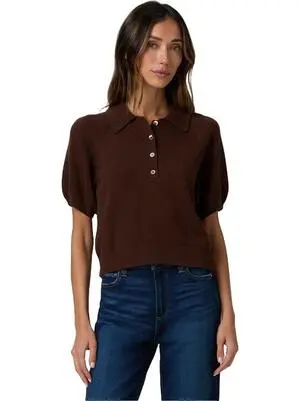 Paige Birch Polo Top Brown