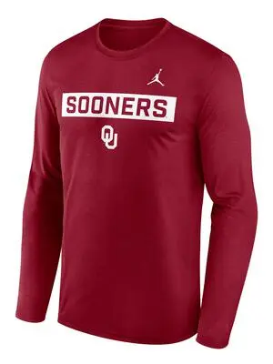 JORDAN Oklahoma Primetime Legend 2-hit Brand Dri-fit College Long-sleeve T-shirt - Red