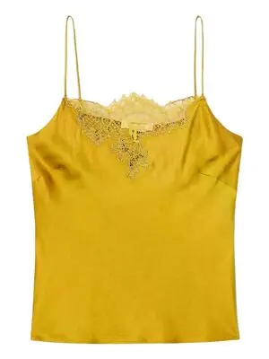 TWINSET Lace-trimmed Top - Yellow
