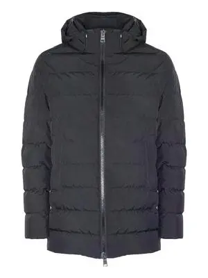 Herno Quilted Hooded Jacket - Black