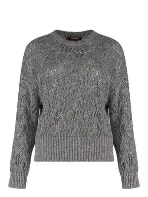 Max Mara Pilade Lurex Knit Sweater - Grey