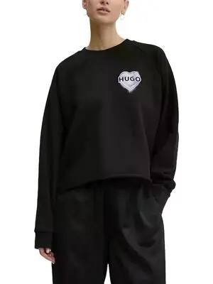 Hugo Heart Logo Sweatshirt - Black