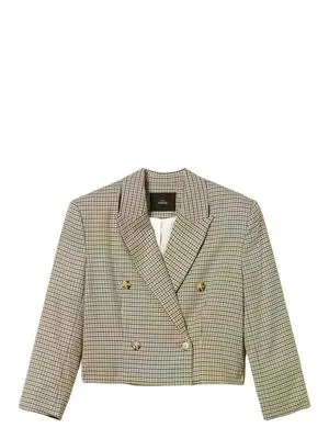 TWINSET Houndstooth Double-Breasted Blazer