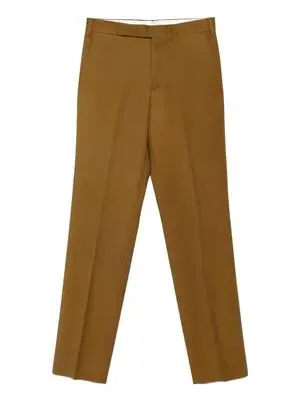 LARDINI Raw-edge Wool Trousers - Brown