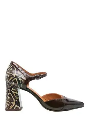 Chie Mihara 75mm Patterned Block-heel Pumps - Brown