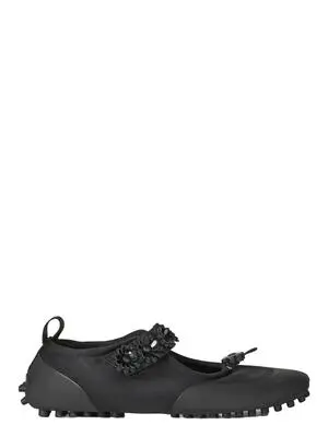 Cecilie Bahnsen Flower-embellished Mary Jane Sneakers - Black
