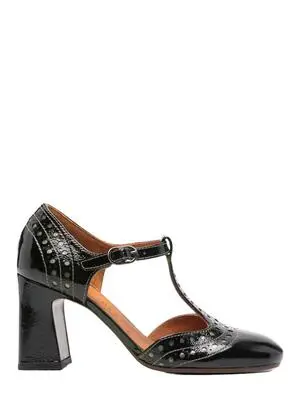 Chie Mihara 80mm T-bar Block-heel Pumps - Black