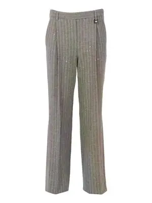 Lorena Antoniazzi Pinstriped Trousers - Grey