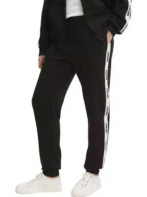 Dkny Logo-tape Track Pants - Black