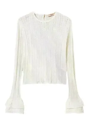 TWINSET Ruffled Open-Knit Top