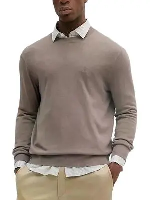 Armani Exchange Logo-embroidered Crew-neck Sweater - Neutrals