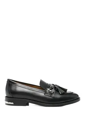 TOGA VIRILIS Tassel-embellished Metal-detail Loafers - Black