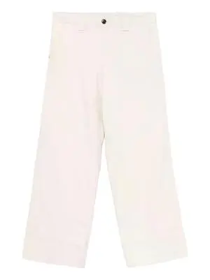 WHITE SAND Button-fastening Belt-loops Trousers - Neutrals
