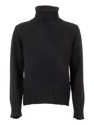 KANGRA Ribbed-trim Roll-neck Sweater - Black