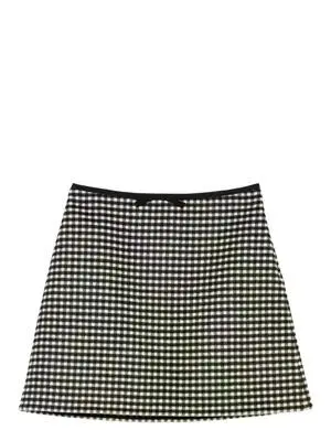 Valentino Garavani Gingham Mini Skirt - Black