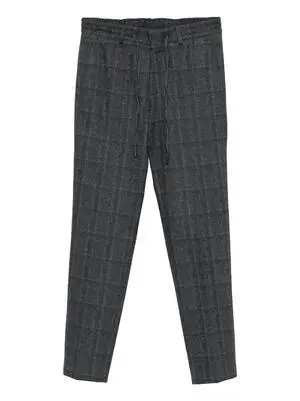 Karl Lagerfeld Checked Drawstring Trousers - Black