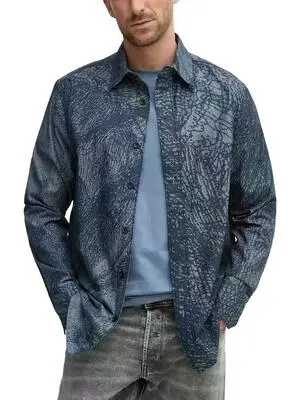 G-star Raw Abstract-print Long-sleeve Shirt - Blue