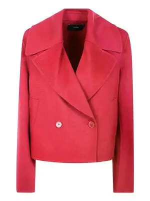 JOSEPH Wool Double-breasted Jacket - Red