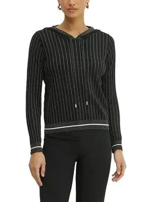 Liu Jo Ribbed-knit Hooded Sweater - Black