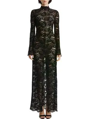2310 STUDIO Lace Maxi Dress - Black