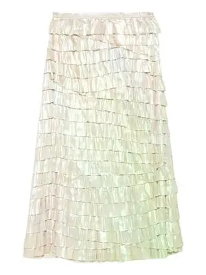 Ulla Johnson Metallic-Effect Midi Skirt Gold