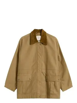 NOTHING WRITTEN Mole Skin Hunting Cotton Jacket - Khaki
