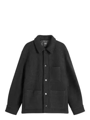 A.p.c. Emile Felted Wool Chore Jacket - Black