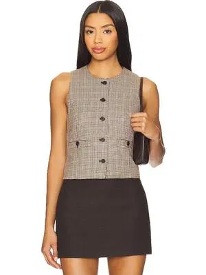 Blanknyc Checked Waistcoat - Tan