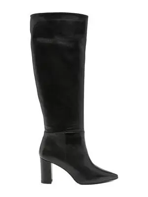 THEA MIKA 80mm Leather Block-heel Boots - Black