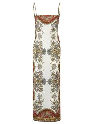 Veronica Beard Petra Paisley-print Midi Dress - Neutrals
