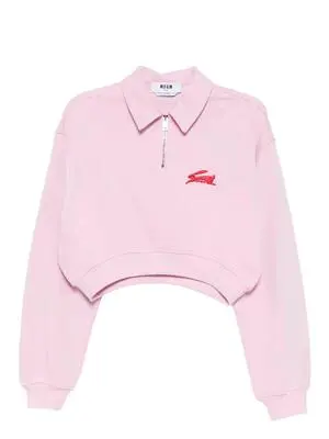 MSGM Logo-embroidered Top - Pink