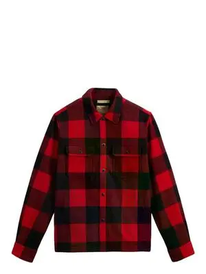Woolrich Check-pattern Wool-blend Shirt Jacket - Red