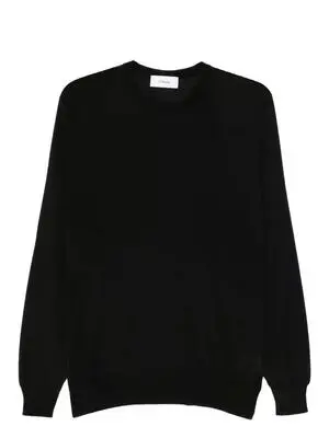 LARDINI Crew-neck Long-sleeve Sweater - Black