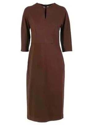 Fabiana Filippi Three-quarter Sleeve Midi Dress - Brown
