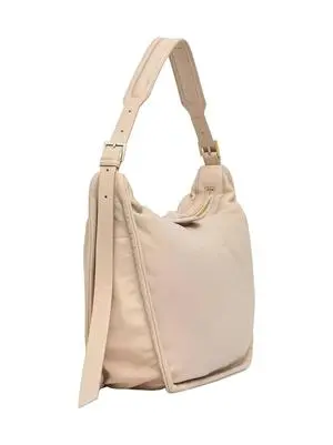 Guess Leather Zip-top Shoulder Bag - Neutrals