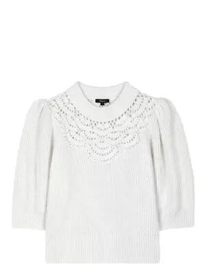 Rails Puff-sleeve Sweater - White