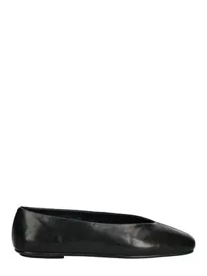 Jeffrey Campbell Square-toe Leather Flats - Black