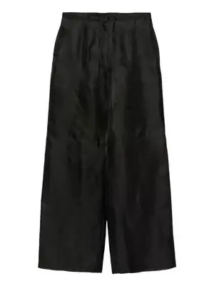 RÓHE Silk Drawstring Trousers - Black