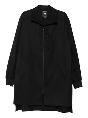 Y3 Zip-front Long Jacket - Black