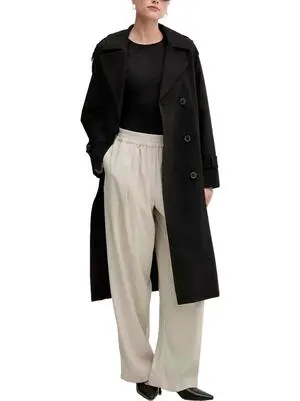Dkny Belted Double-breasted Trench Coat - Black