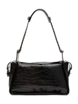 ISLA Anne Hobo Crocodile-Effect Chain-Link Shoulder Bag