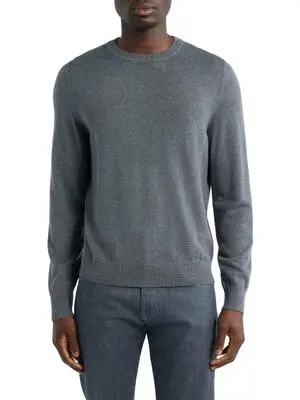 Nordstrom Italian Merino Wool Crewneck Sweater - Grey Turbulence Heather