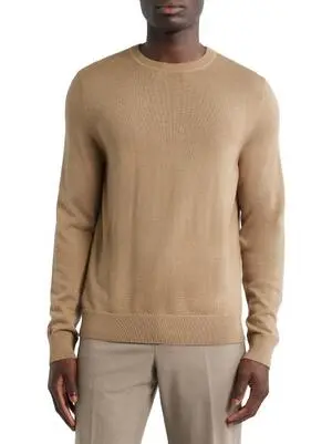 Nordstrom Italian Merino Wool Crewneck Sweater - Tan Amphora