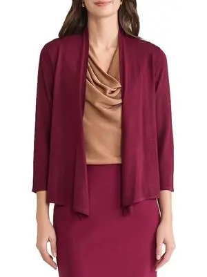 KASPER Open Front Cardigan - Shiraz