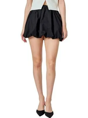 Endless Rose Bubble Hem Miniskirt - Black