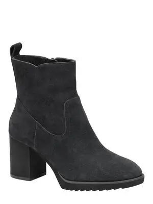 Johnston & Murphy Izzie Waterproof Platform Bootie - Black Waterproof Suede