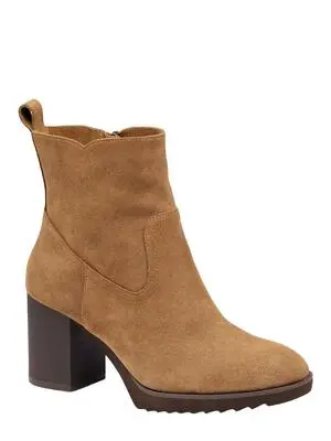 Johnston & Murphy Izzie Waterproof Platform Bootie - Whiskey Waterproof Suede