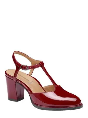Johnston & Murphy Patent Leather T-strap Pumps - Red Patent Leather