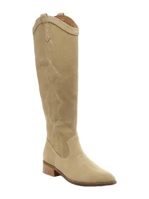 KELSI DAGGER BROOKLYN Benson Knee High Western Boots - Oatmeal