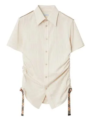 Burberry Silk Stripe Shirt - Ivory